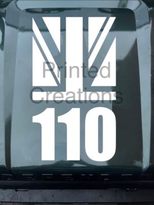 LAND ROVER DEFENDER 110 BONNET BRITISH STICKER GRAPHICS VINYL UNION ...