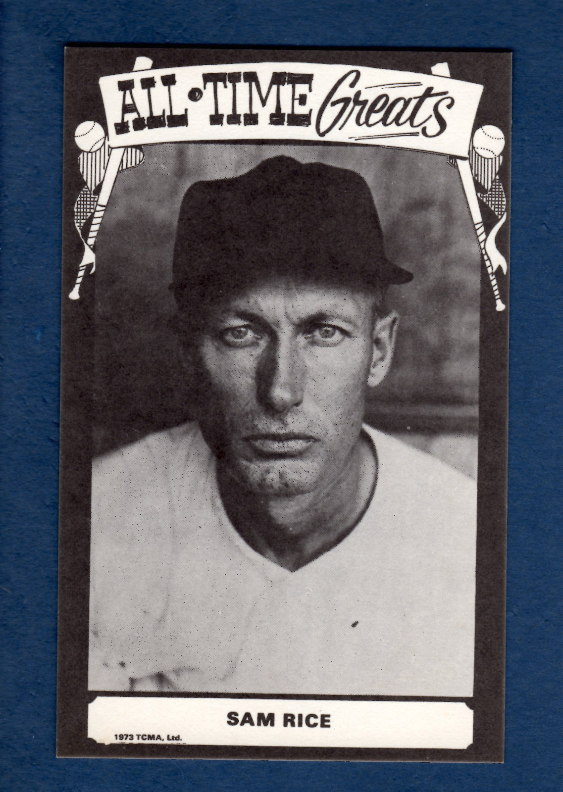 TCMA All-Time Greats Postcard: EDGAR "SAM" RICE, Senators/Indians(1973 ...