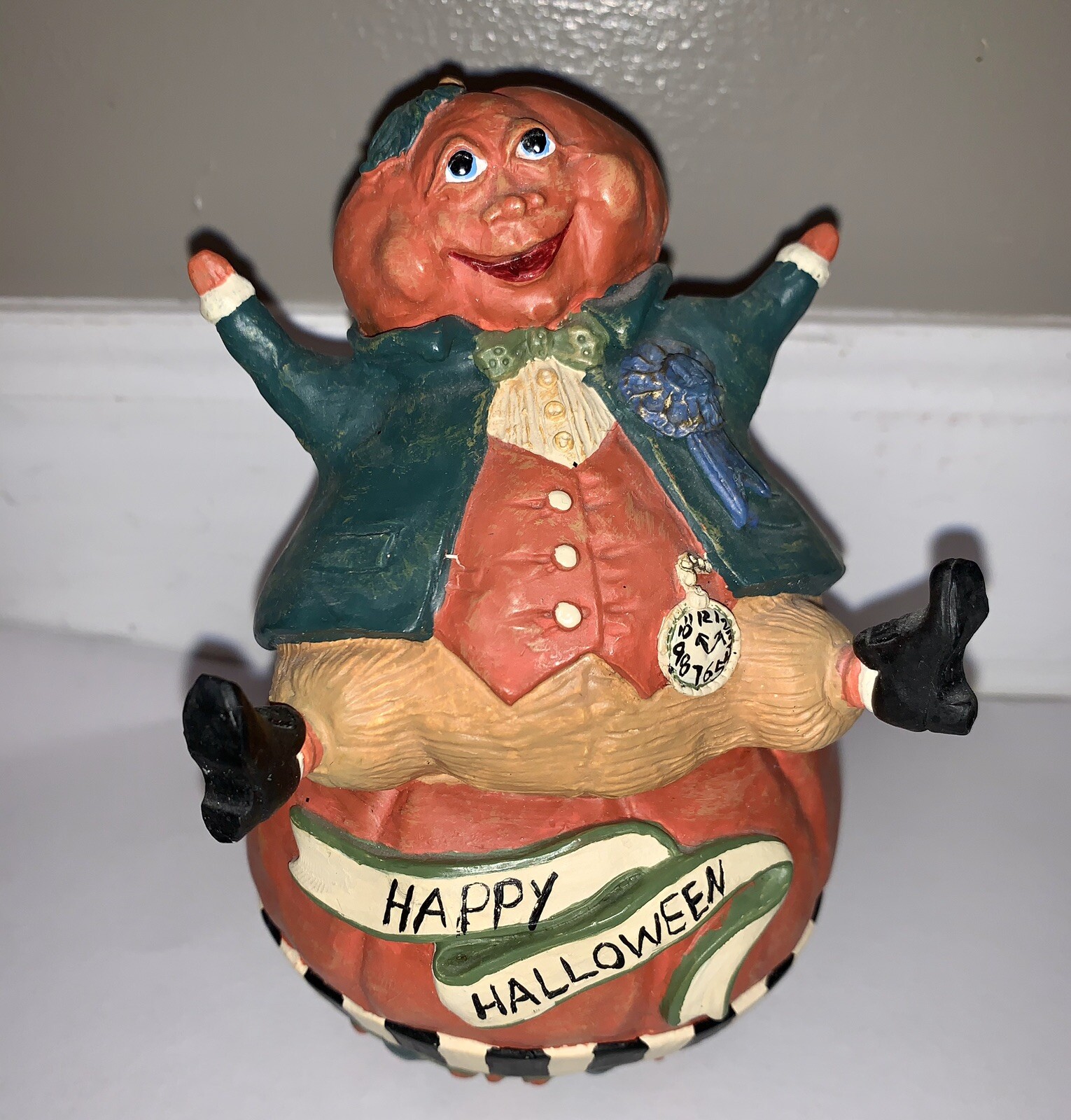 Halloween Pumpkin KSA Inc Happy Halloween 1st Place Clock Figurine Jack ...