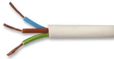 PRO ELEC - 0.50mm2 2183Y 3-Core Mains Cable, 3A, White, 25m | eBay UK