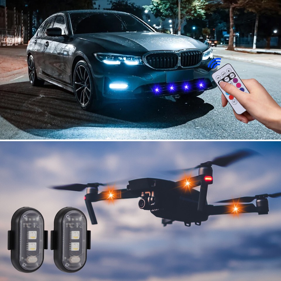 RGB LED Strobe Light Wireless Remote Control For Car Bike Motorcycle ...