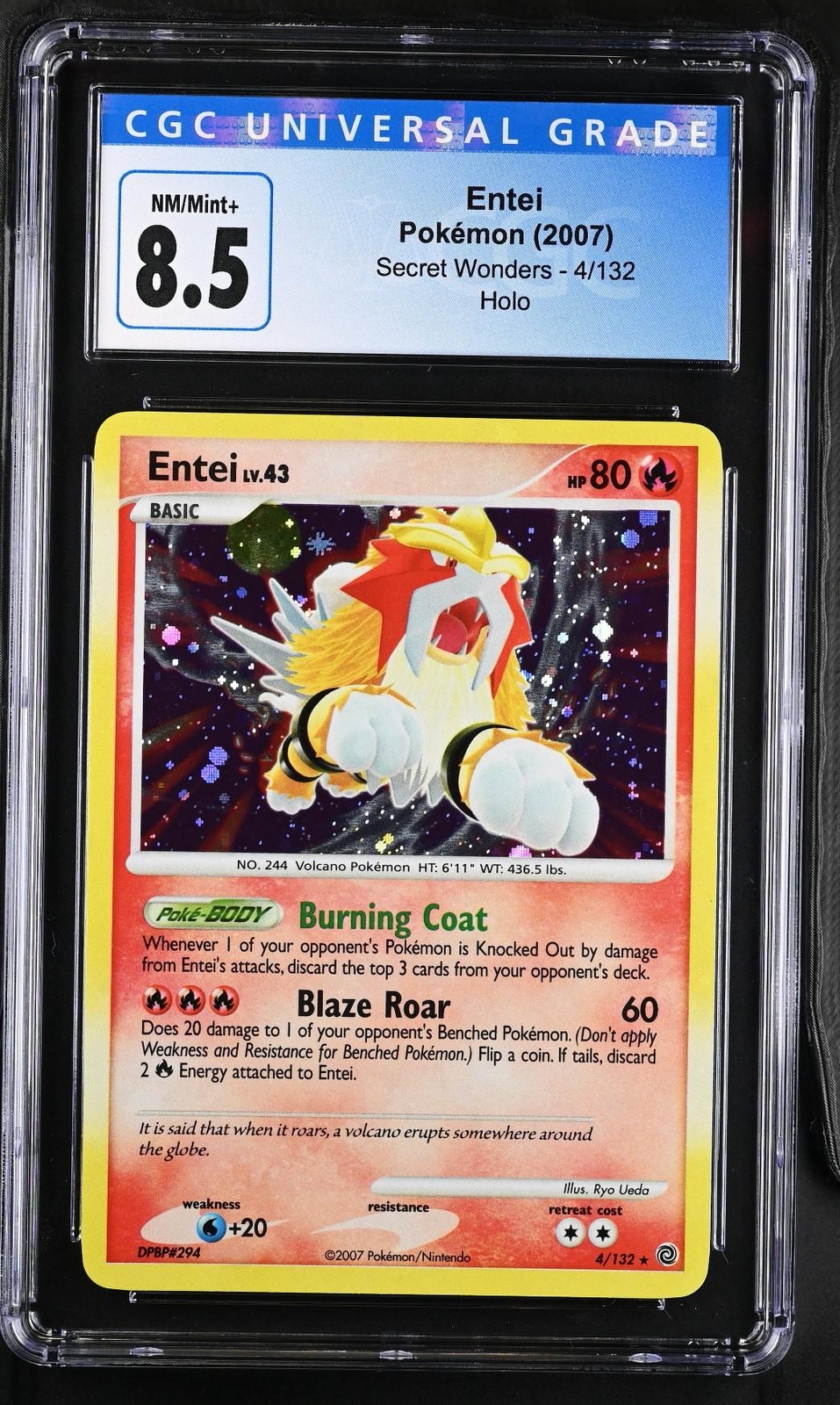 CGC 8.5 2007 Pokemon Entei Secret Wonders Holo 4/132 | eBay