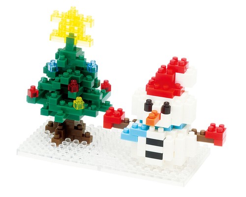 nanoblock - Snowman & Christmas Tree (NBC-100) Genuine Nanoblock® Brand ...