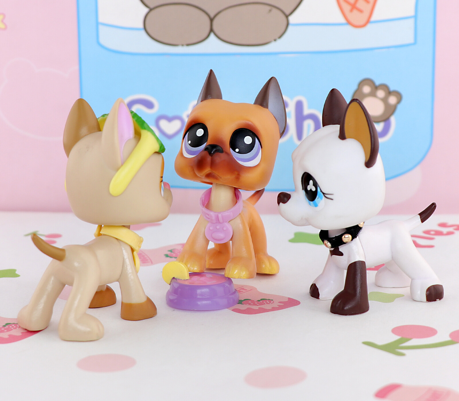 Mini Pet Shop lps Great Dane Dog Set 577 244 1647 with LPS Accessories ...