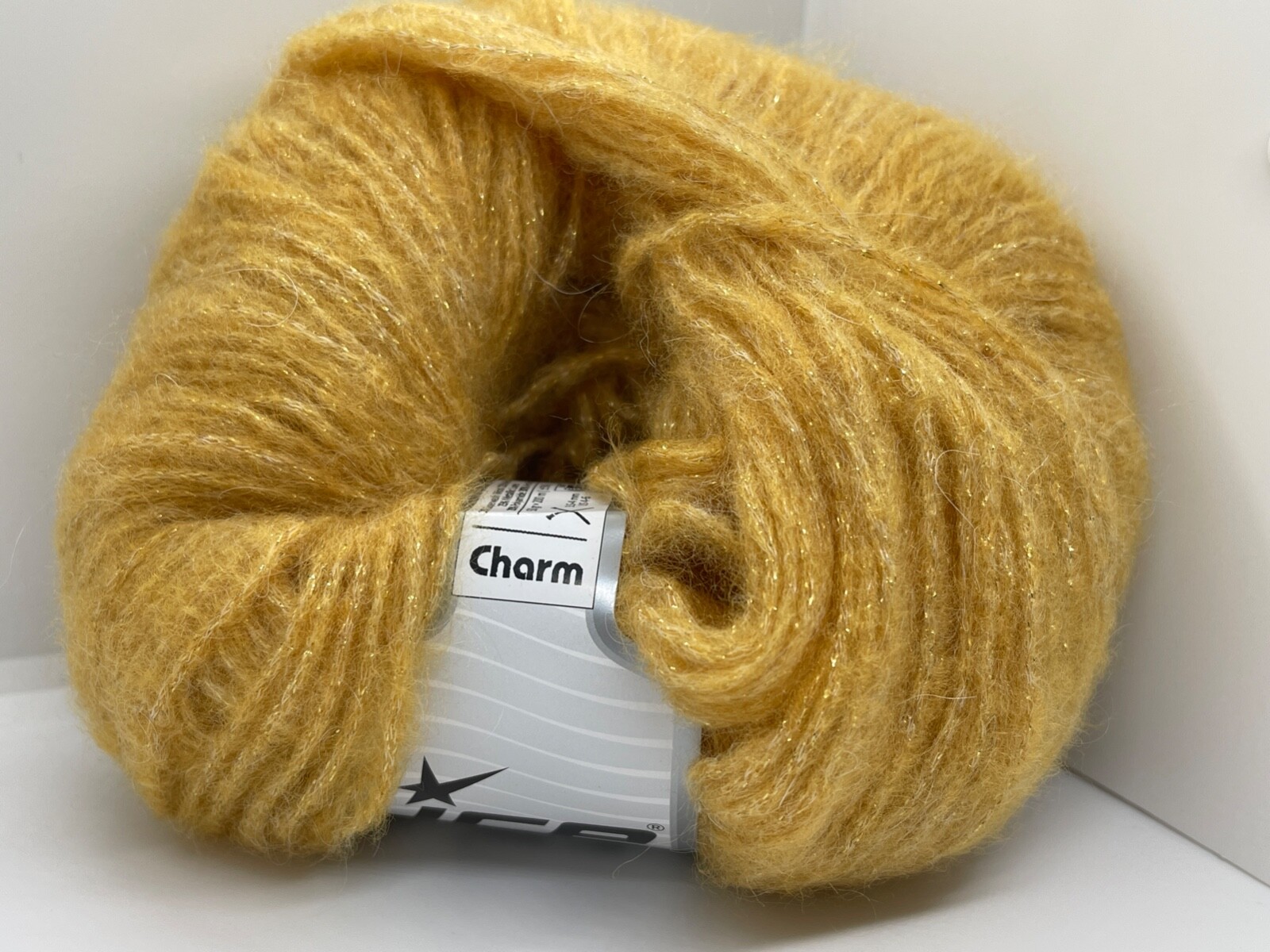 Charm Apricot Gold 80426 Ice Yarns DK Mohair Wool Blend w/ Sparkle 50gr ...