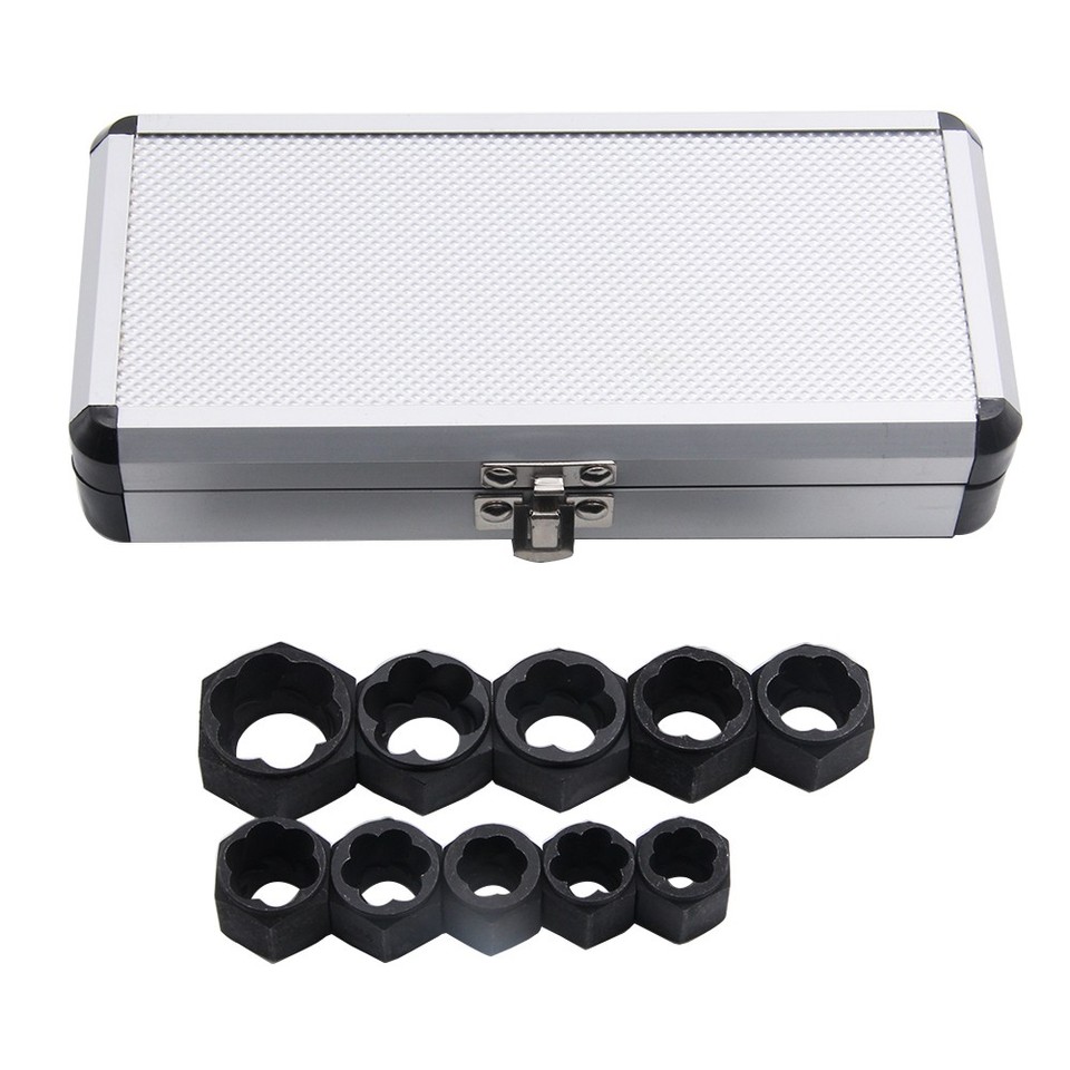 10pcs Broken Nut & Bolt Extractor Socket Set Hex Nut Removal Tool 2L2T ...