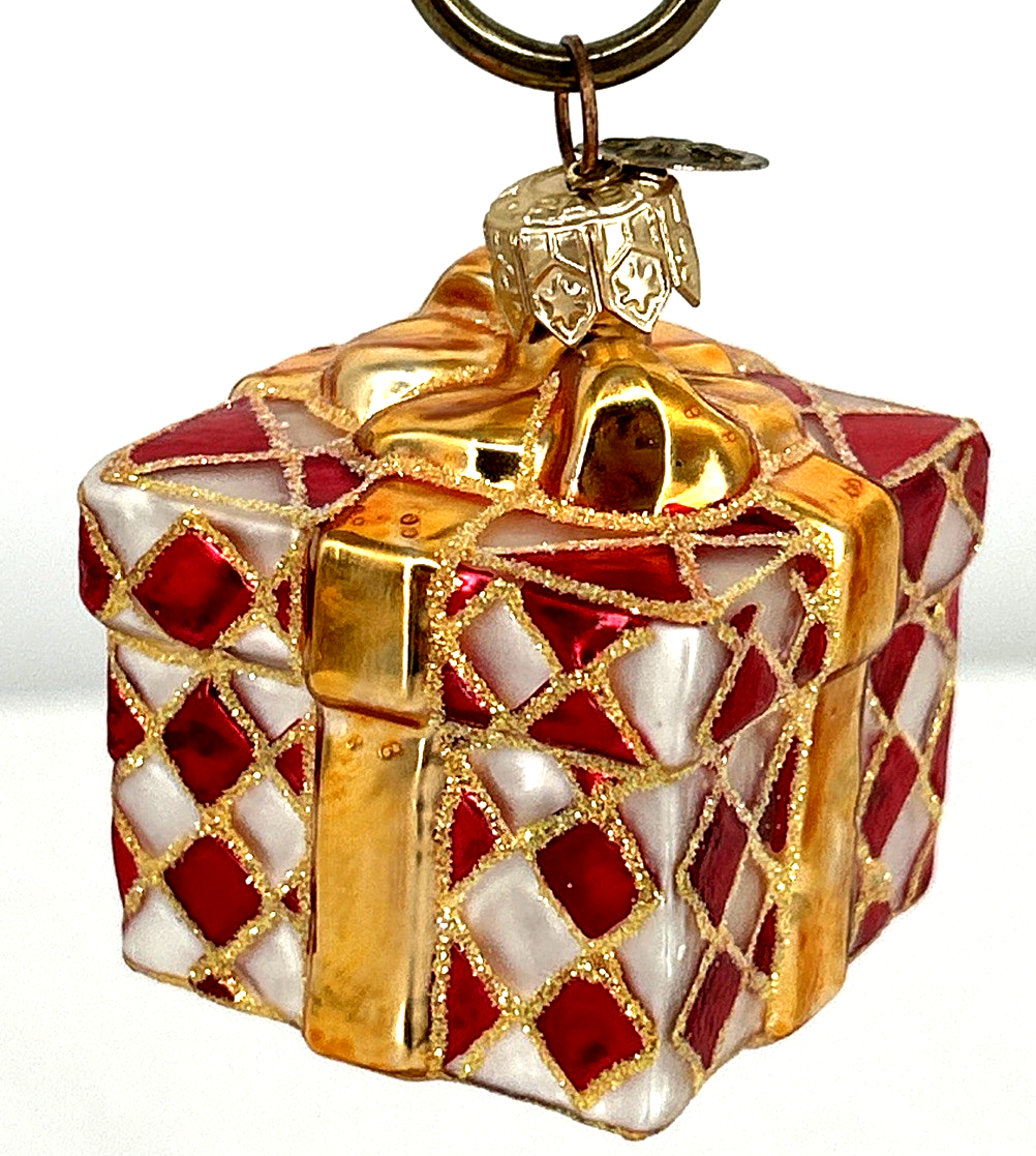 Christopher Radko Ornament Pretty Paper Gem 2000 Christmas Gift Box Red ...