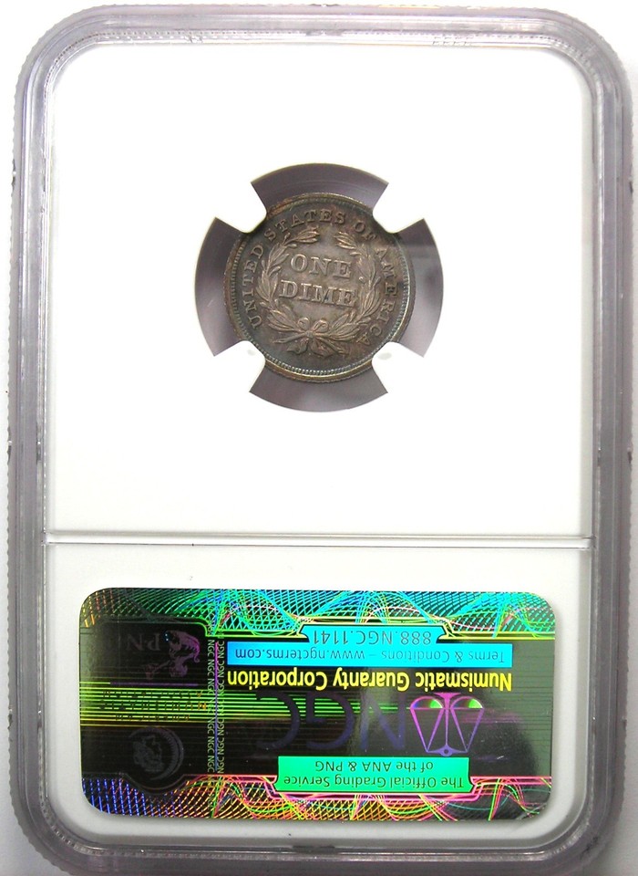 1838 Seated Liberty Dime 10C Large Stars Coin - NGC Uncirculated Detail ...