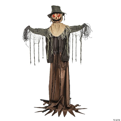 5.10 Ft Animated Rising Scarecrow Halloween Haunted Prop Decor Pumpkin ...