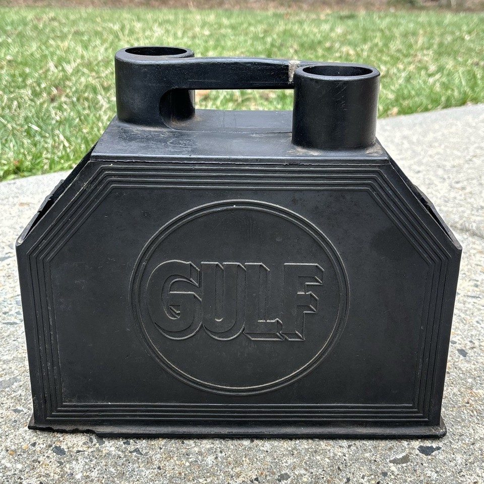 Vintage GULF Battery Service Gas Oil Station Service Kit Carrier Tote ...