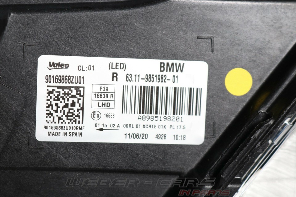 9851981 9851982 FULL LED Front Headlight Complete New & Original BMW X2 ...