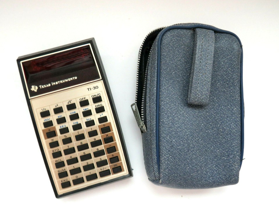 1970s TEXAS INSTRUMENTS TI-30 Hand Held Slide Rule Calculator with TI ...