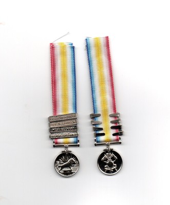 FOREIGN SERVICE MEDAL WITH FOUR CLASPS SUPERB MINIATURE. BARGAIN PRICE ...