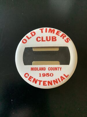 Rare - Midland County Michigan Centennial 1950 Button Pin - Old Timers ...