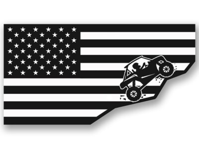 3x5 inch BW American Flag Offroad UTV Buggy Sticker (dirt mud off road ...
