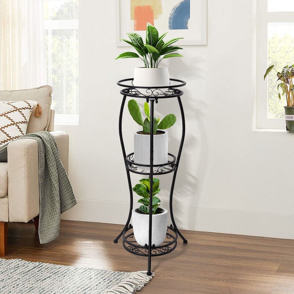 3 Tier Plant Stand Flower Pot Shelf Rack Holder Garden Indoor Outdoor ...