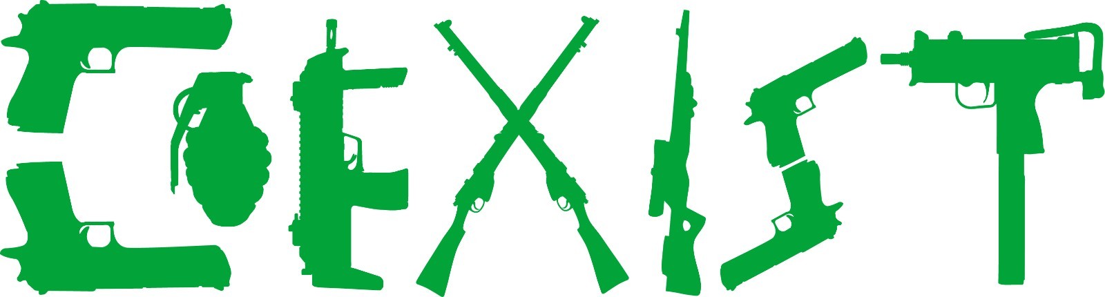 Weapon / Gun Coexist Body Decal / Window / Bumper Sticker | eBay