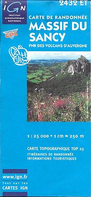 Map of Massif Du Sancy, PNR Des Volcans D'Auvergne, France, by IGN Map ...