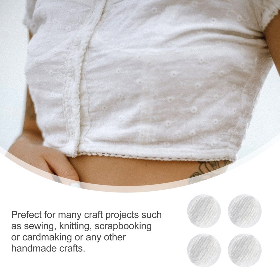 15Pcs Tuxedo Buttons Bridal Buttons Cloth Covered (White) Buttons for ...