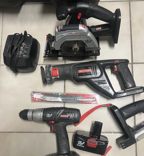 Craftsman 19.2V Tools 4-Piece Combo Kit Set With Soft Case, 2 Batteries ...