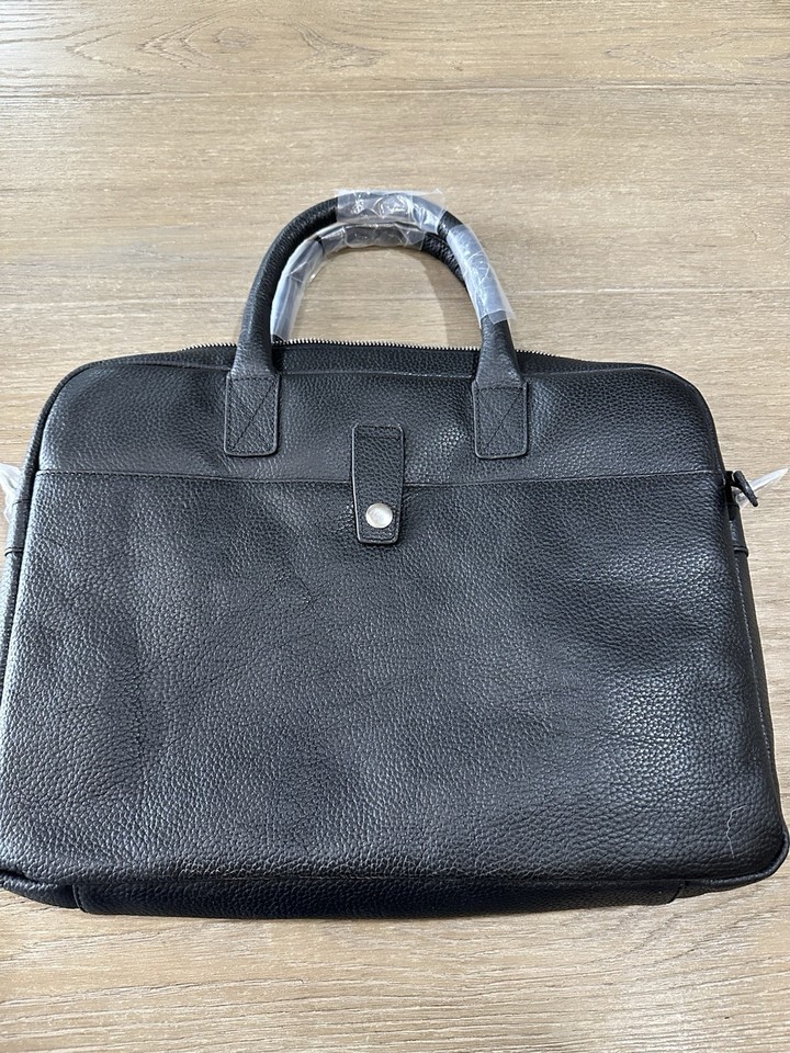 Mark and Graham Harvey Leather Briefcase Black Laptop Bag Work travel ...