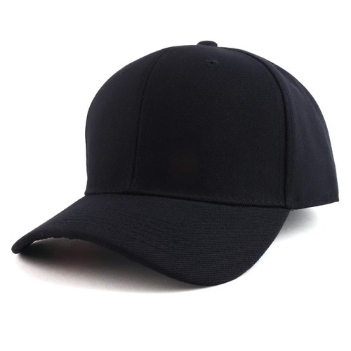 Big Size Oversized Plain Structured Fitted Baseball Cap - Black - 8 | eBay