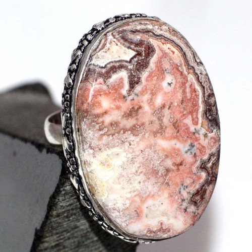 Mexican Laguna Lace 925 Silver Plated Gemstone Handmade Ring US 7.5 MJ ...