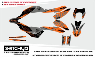 Set Sticker Graphics Kit GP05 for Motorcycle SMC 690 2008 2009 2010 ...