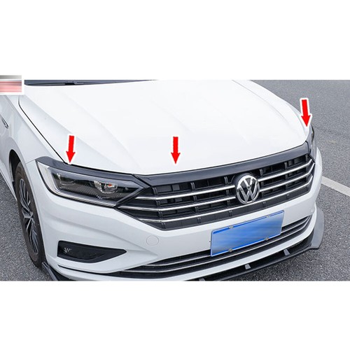 Glossy Black Front Headlight Eyebrow Engine Hood Cover 3PCS For VW ...
