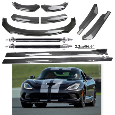 Carbon Fiber Front Bumper Lip Spoiler & Side Skirt Body Kits For Dodge ...