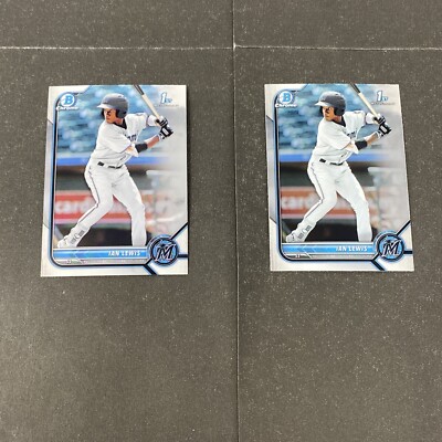 Ian Lewis 1st Bowman Chrome 2 Card Lot 2022 Prospect #BCP-96 Baseball ...
