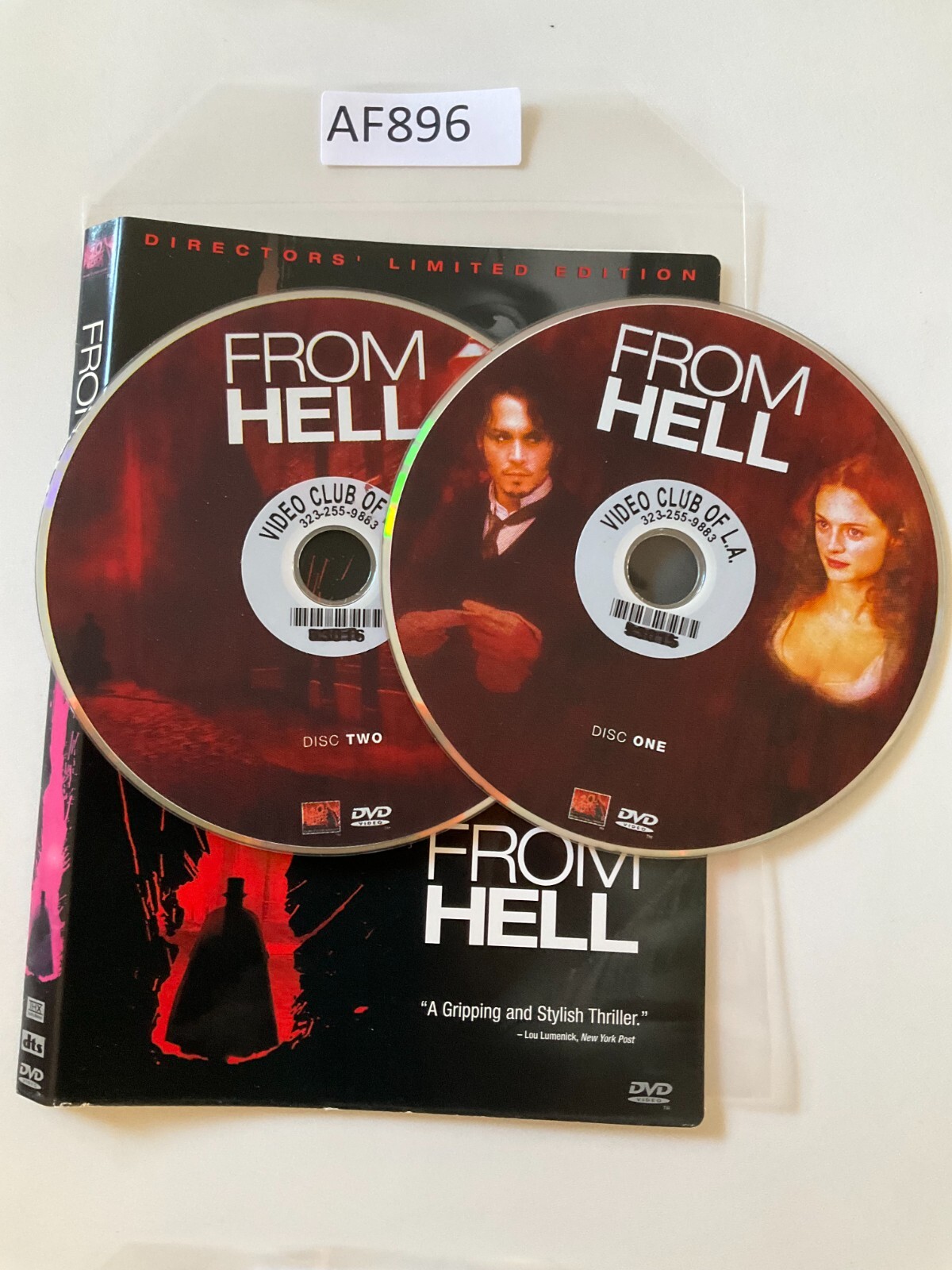 From Hell (DVD, 2002, 2-Disc Set, Limited Edition) No Case No Tracking #AF896 | eBay