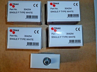 QTY 4 x TRIAX - 304254 - SINGLE F-TYPE WHITE MODULE FOR WALL PLATE ...