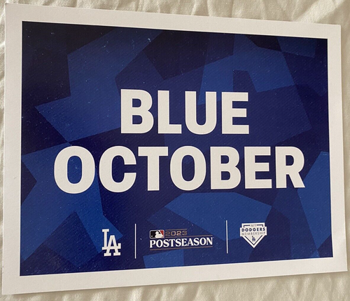 Los Angeles Dodgers Blue October 2023 Postseason Sign 11"X 8.5" | eBay