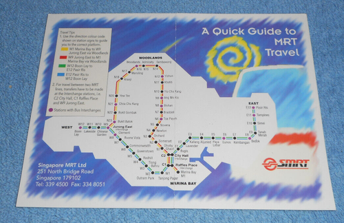 1998 Singapore Quick Guide To MRT Travel SMRT Mass Rapid Transit Trains ...