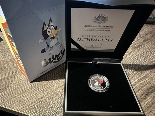😊 In Hand 😊 BLUEY 2024 $1 Silver Coloured Proof coin - Mintage 2650 | eBay