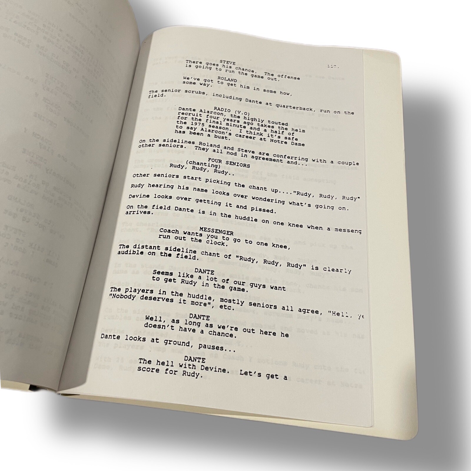 RUDY Original Movie Script Screenplay Movie Prop Sean Astin Notre Dame ...