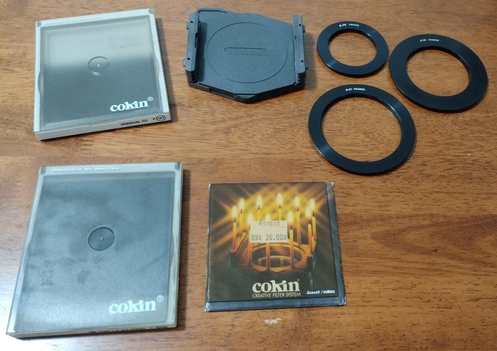 Cokin Slide in Filter Assortment with holder . 58mm and 67mm rings ...