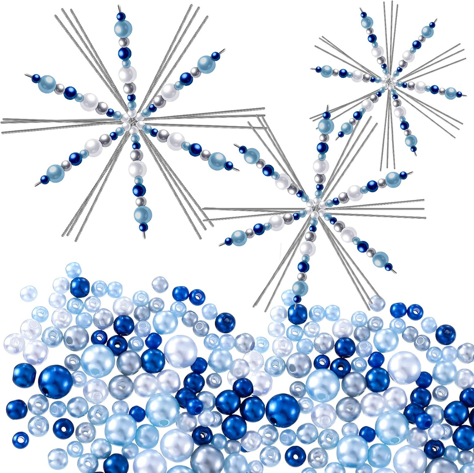 Hotop 24 Pcs Christmas Snowflakes Wire Forms Metal Snowflake Christmas ...