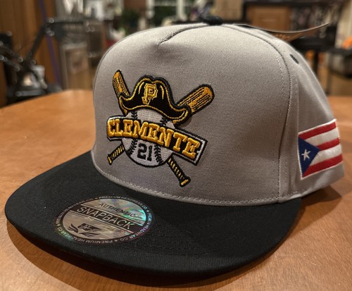 Roberto Clemente Gray Grey Baseball Cap Hat Gorra PR Flag On Side 21 ...