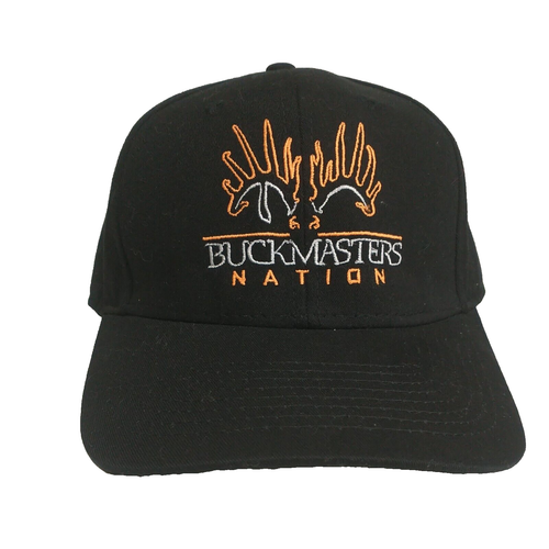 BuckMasters Nation Hat Strapback Black Baseball Cap Logo Hunting ...