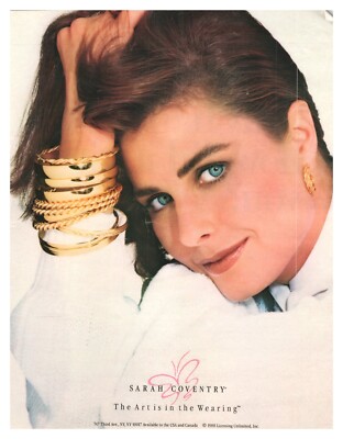 Print Ad 1989 Sarah Coventry Art is in Wearing Pretty Blue Eyed Woman ...