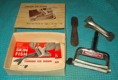 Old Antique Vintage TOWNSEND FISH SKINNER Cleaner w/ Original Box Works ...