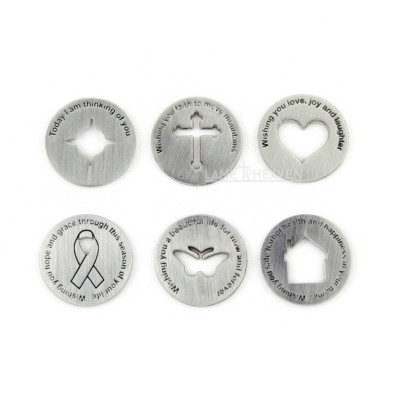 6 Pieces Wishful Thinking Themed Double Sided Coins w/ Messages Unique ...