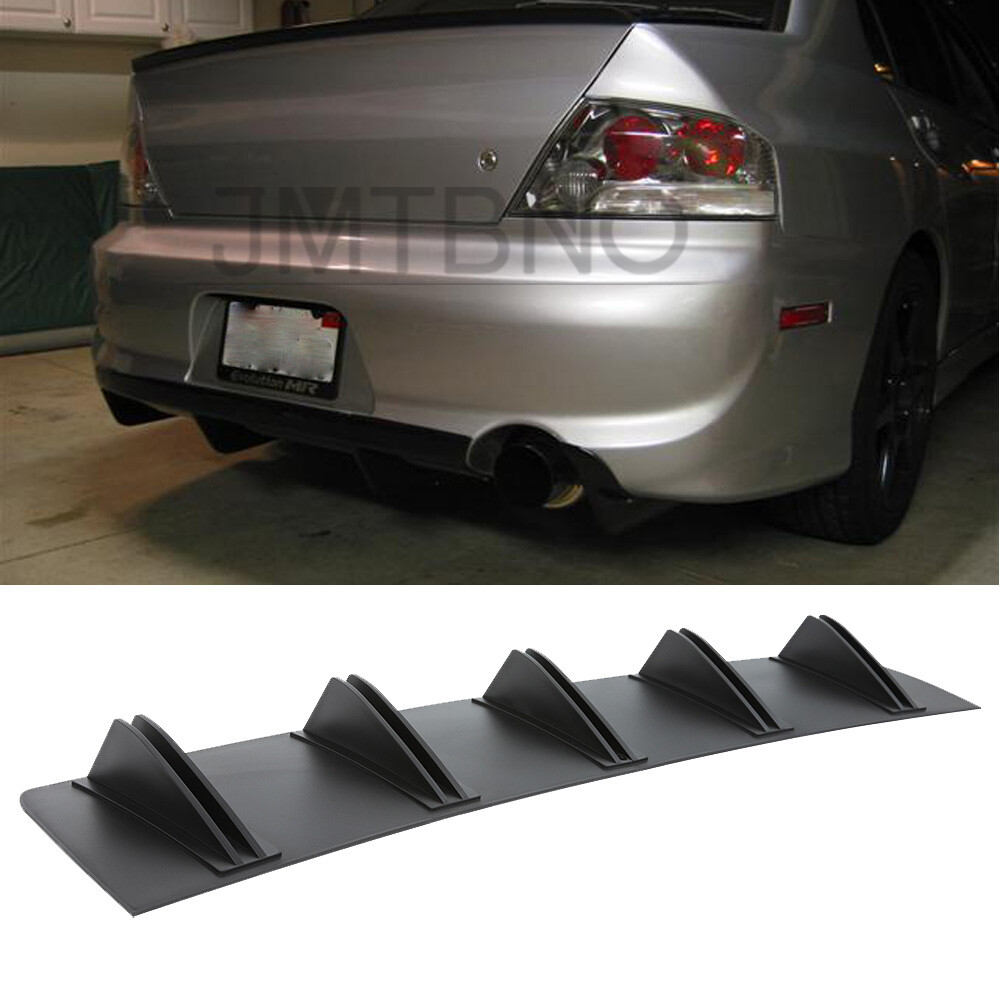 For Mitsubishi Lancer Rear Diffuser 10 Shark Fins Bumper Lip Splitter ...