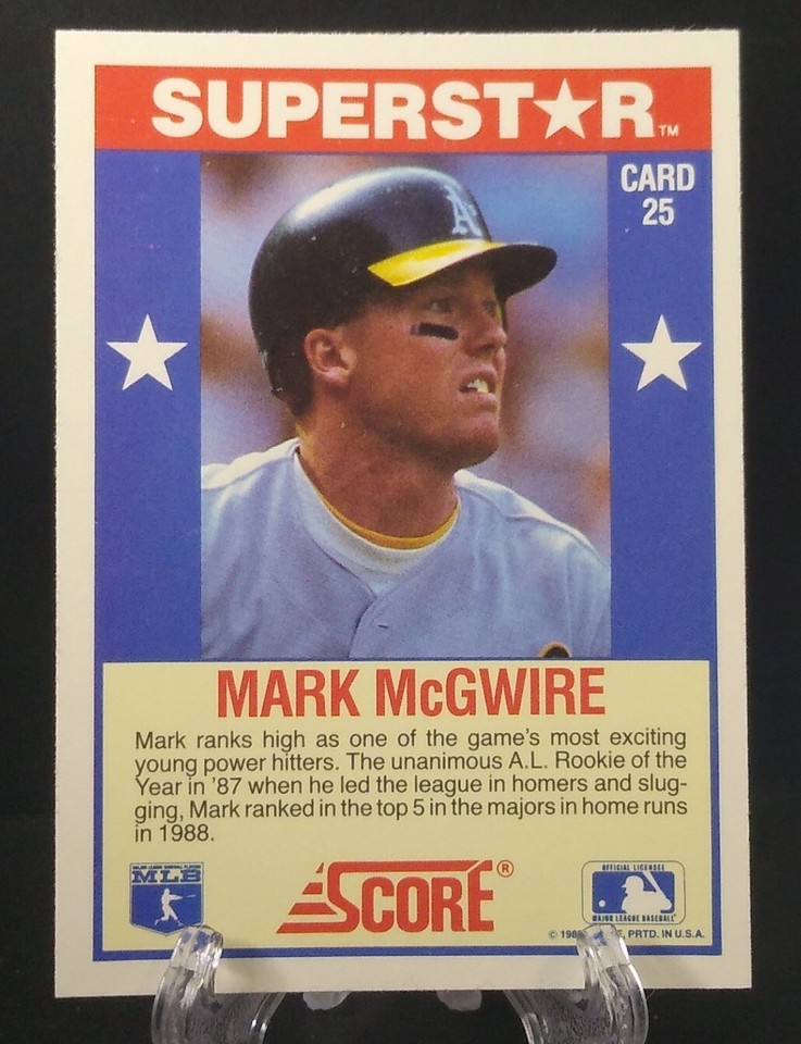 1989 Score Superstar #25 Mark McGwire Athletics | eBay
