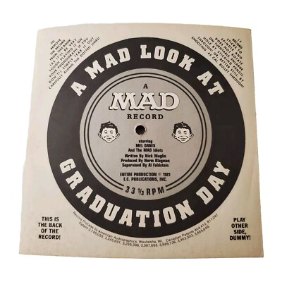 A Mad Look At Graduation Day Mad Magazine Record Insert Alfred E Neuman ...