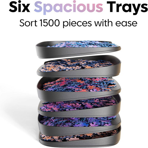 Puzzle Sorting Trays - Set of 6 - up to 1500 Pieces - Unique Stackable ...