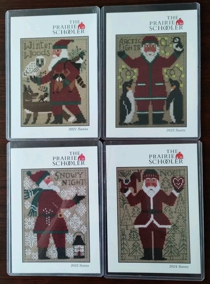 16 PRAIRIE SCHOOLER 2002; 2005-2024 LIMITED EDITION SANTA CROSS STITCH ...