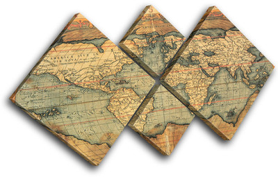 Old World Atlas Maps Flags MULTI CANVAS WALL ART Picture Print VA | eBay